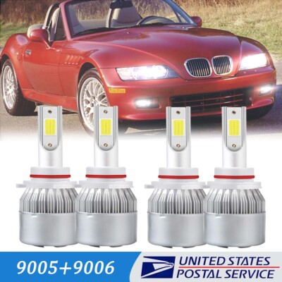 For BMW Z3 1996-2002 4X Front LED Headlight Lamp Bulbs Kit High & Low ...