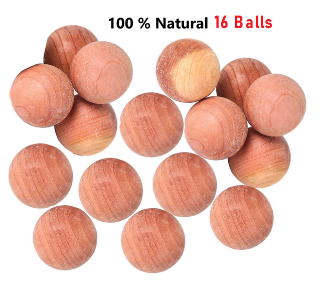 16x Cedar Wood Moth Balls Natural Repellent Damp Musty Clothes Wardrobe ...