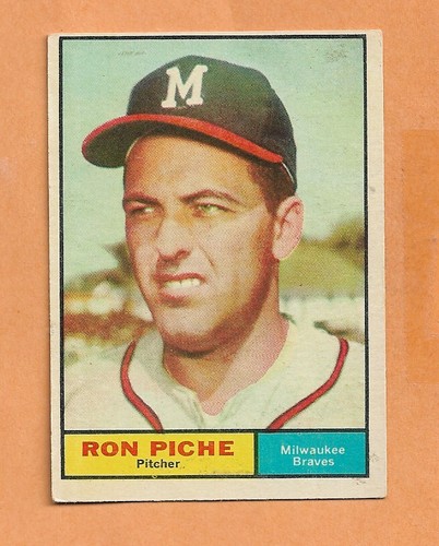 RON PICHE MILWAUKEE BRAVES TOPPS 1961 CARD # 61 | eBay