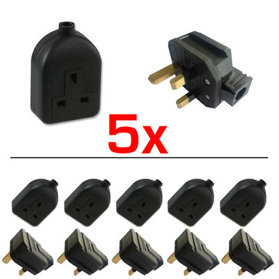 5 x 13A Hard Rubber Composite Heavy Duty Plug & Socket 13A Fused ...