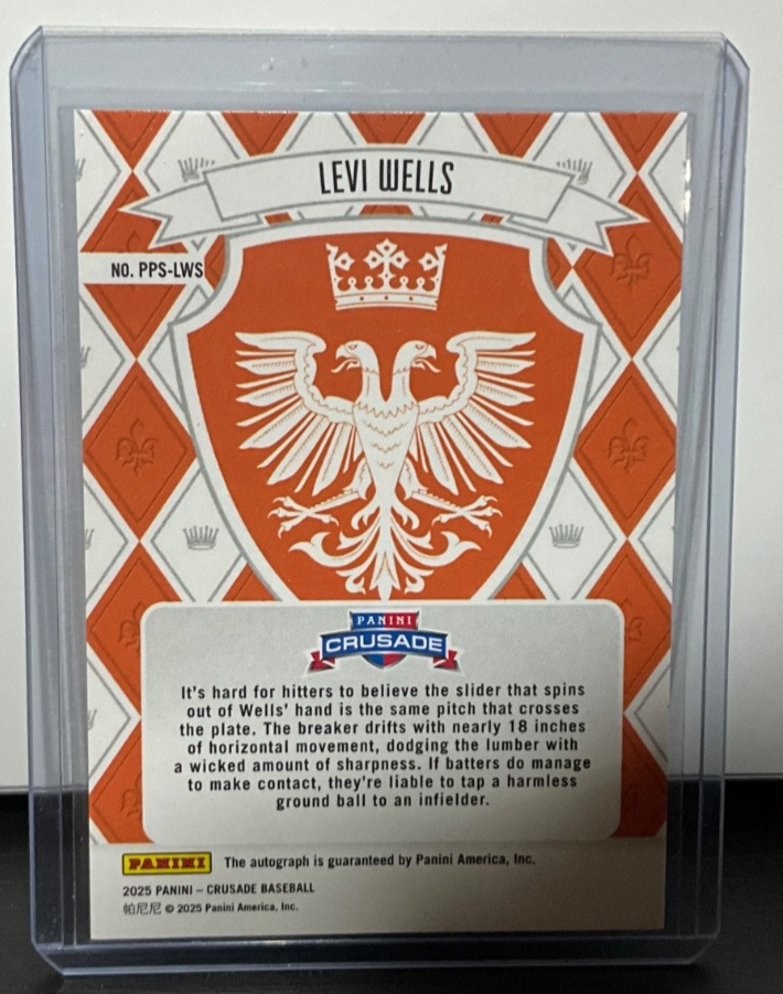 2025 Crusade Levi Wells Auto Perennial Prospects Baltimore Orioles Card ...