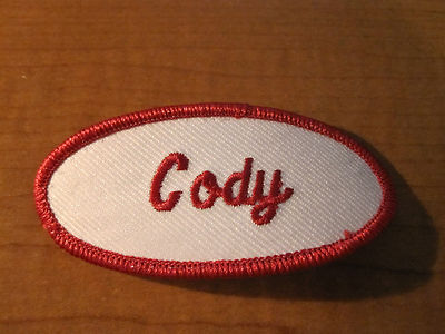 CODY Uniform Name Tag Embroidered Cloth PATCH Service Station Biker ...