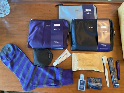 Delta Airlines TUMI Amenity Kit First Class Toiletry Gray DAL NEW | eBay