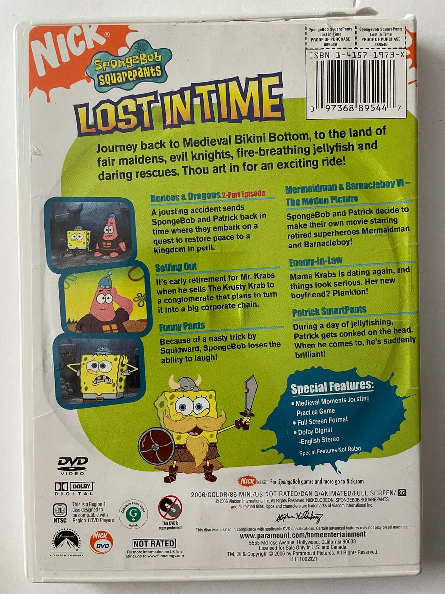 Spongebob Squarepants Lost In Time Dvd