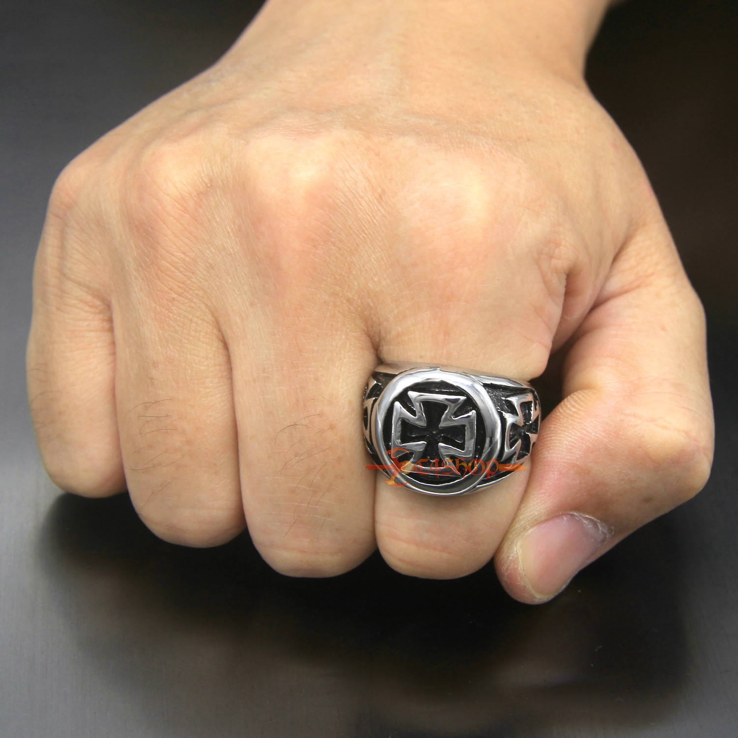 Men's Retro German Knight Iron Cross Pattée Formy 316L Stainless Steel ...