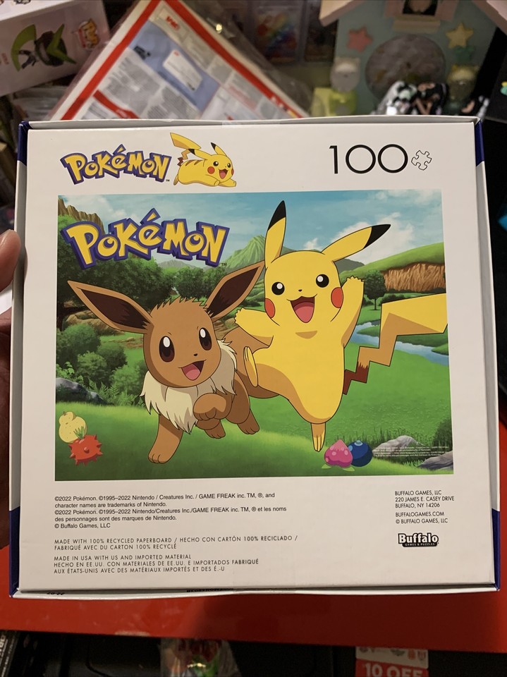 Pokemon Jigsaw Puzzle-Nintendo-Pikachu-Eevee- Buffalo Games 100 Piece ...