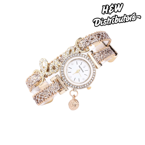 Silver Tone Love Bracelet & Wraparound Watch Set Women's Fashion ...