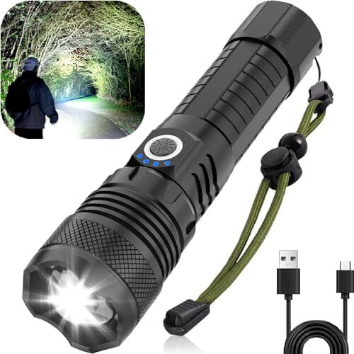 LED Flashlights, High Powered 10000 Lumens Super Bright P50 Flashlight ...