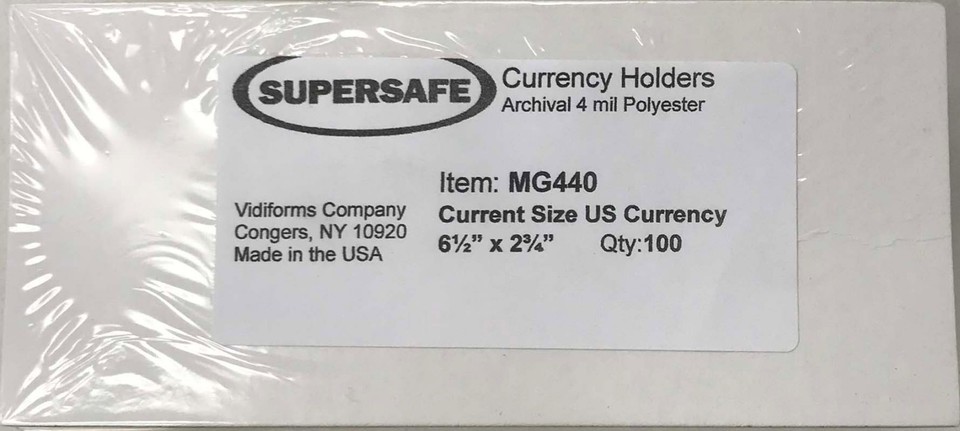 100 Currency Sleeves For Modern Size Notes Archival Mylar Museum ...