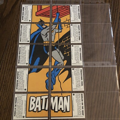 1966 TOPPS BATMAN (1989 reissue) BLUE BAT 10 Cards BATMAN PUZZLE ...