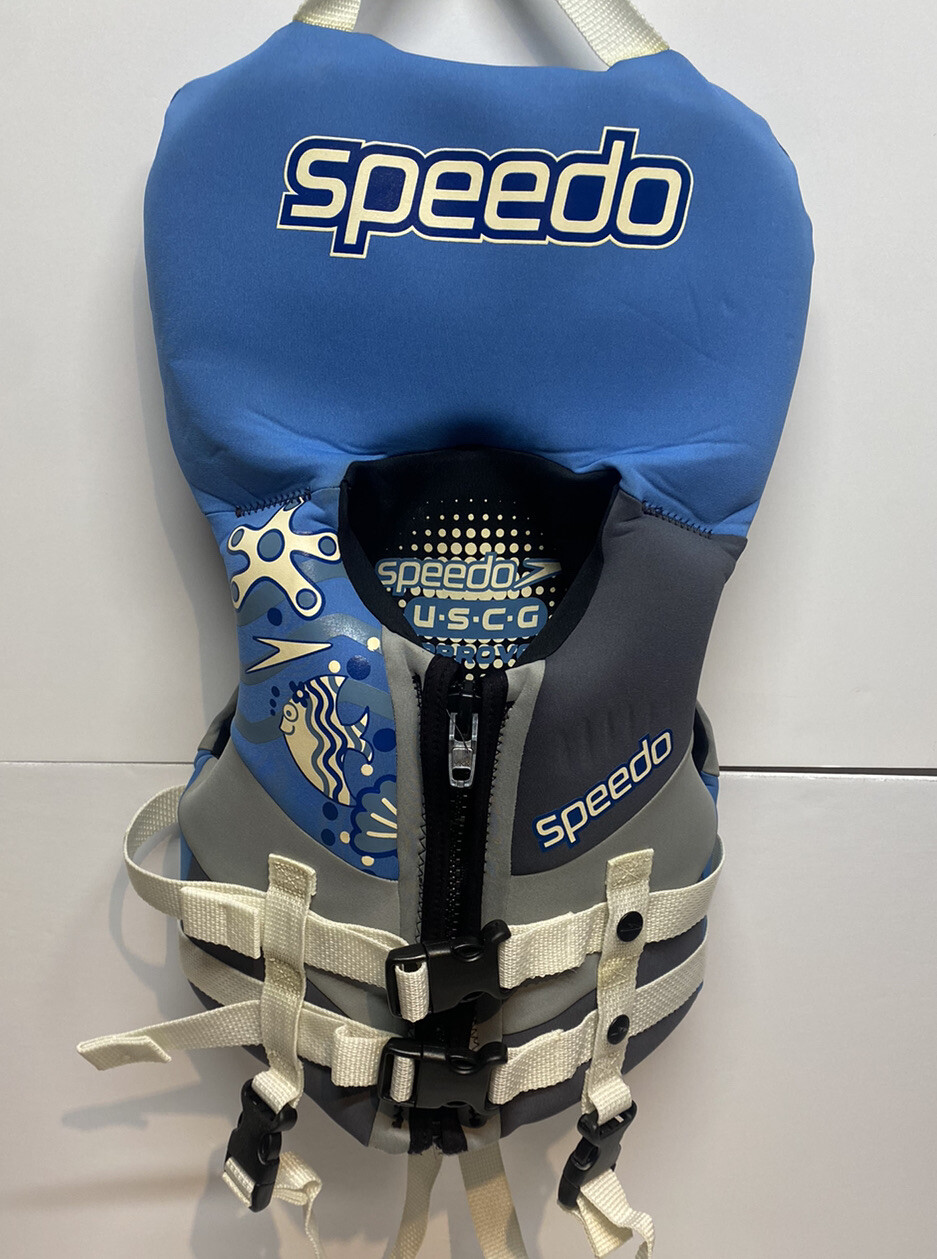 Speedo Infant Life Vest Blue Under 30 Lbs Model 1724 Near Shore Buoyant ...