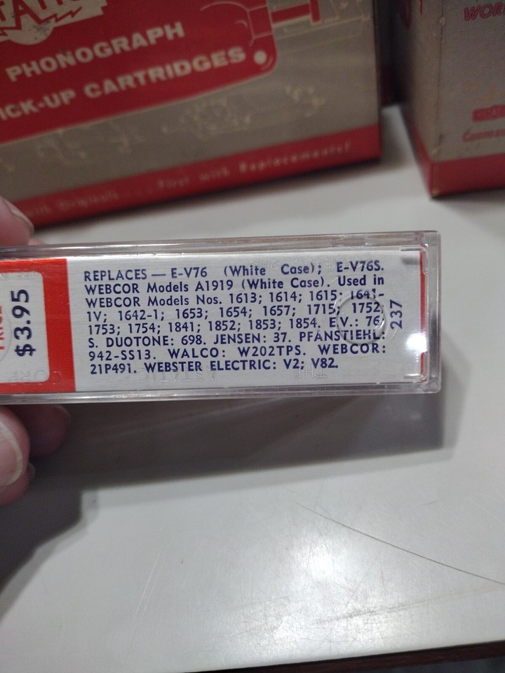 New Astatic 91-T Cartridge Electro-Voice EV 76 S Duotone 698 NOS NIB 3 ...