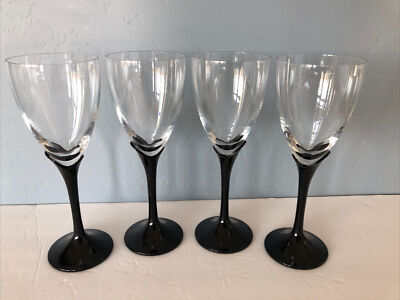 MIKASA ALEXANDRA BLACK~STEMWARE~WATER/WINE GLASS~8.5”~EXC COND | eBay