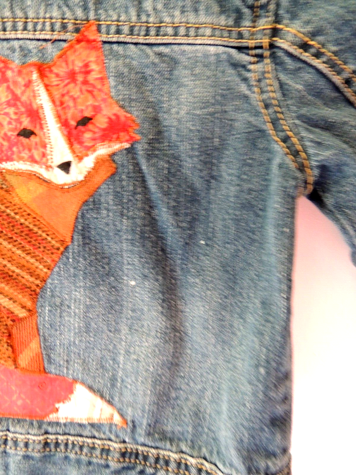 Crazy 8 Toddler Jean Jacket Fox Bunny Patches Denim Jacket Elbow ...