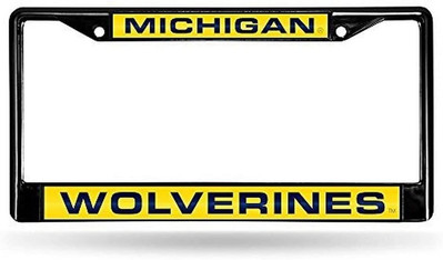 University of Michigan Wolverines Black Metal License Plate Frame Tag ...