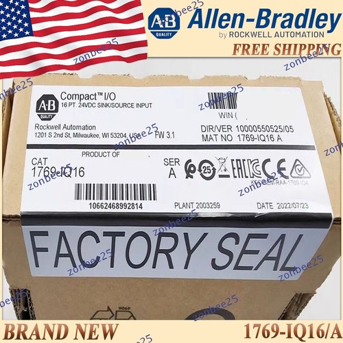 Brand New AB 1769-IQ16/A CompactLogix 16Pt 24VDC D/I Module Free Ship ...