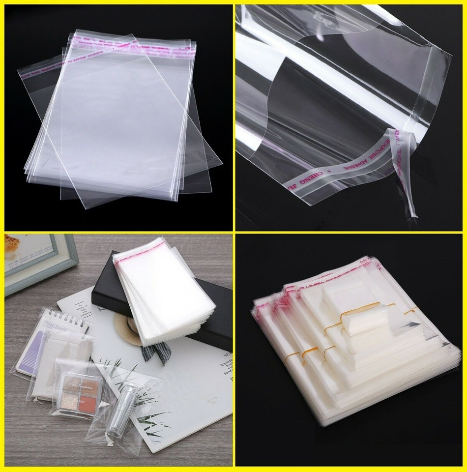 Clear Poly Bags Resealable Plastic Packing T-Shirt Apparel Self Seal ...