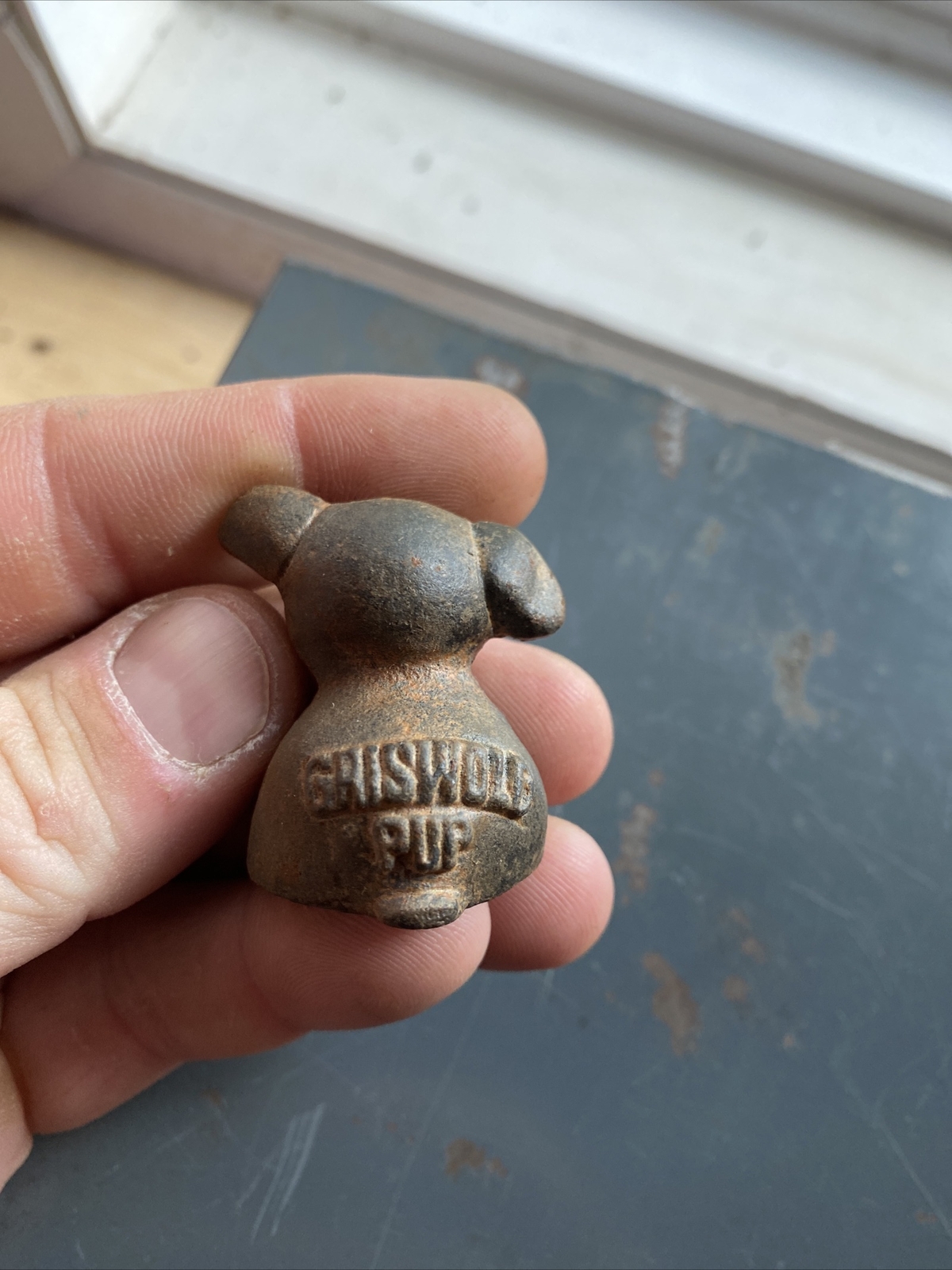 Griswold Pup Paperweight Blacksmith Dog K9 Cast Iron Metal Dog Patina ...