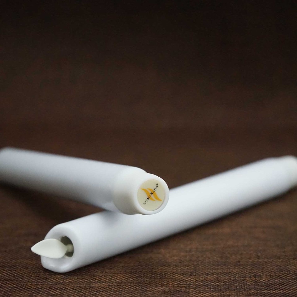 Luminara Flameless Wax Taper Candles Moving Wick for Home Decor 8" Set ...