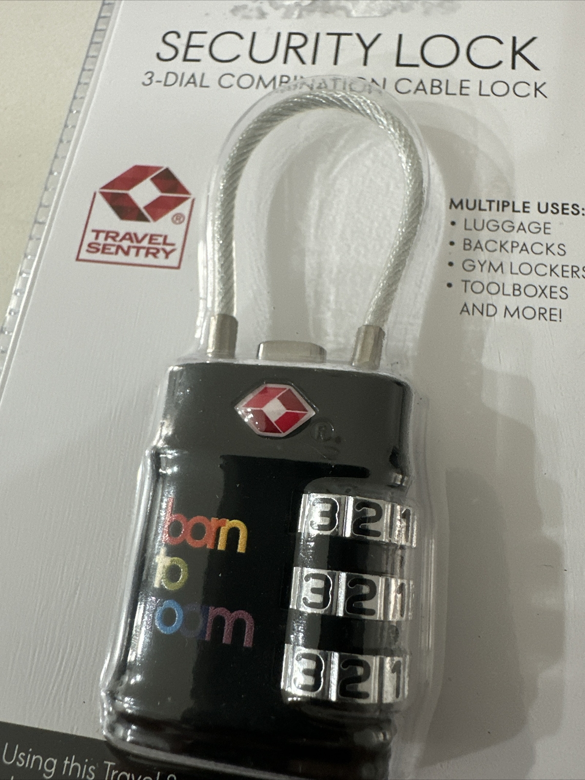 Travel Sentry Samsonite 3 Dial Combination Cable Lock, Travel Sentry ...