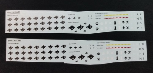 40K Indomitus Space Wolves Transfer 2 Sheets Decals Primaris Space ...