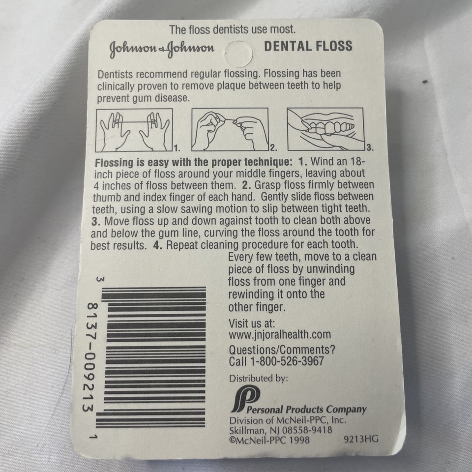 Lot Of 2 Johnson & Johnson Reach Dental Floss Plain Waxed 55/100 Yd Vtg ...