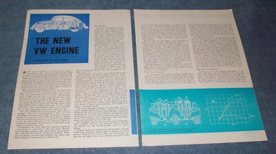 1961 Volkswagen 1200cc Engines Vintage Info Article "The New VW Engine ...