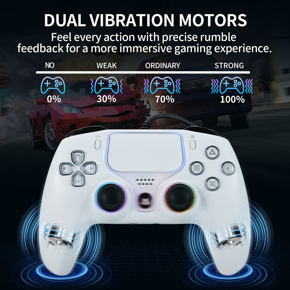 NBCP 1500Hz Wired LED Vibration Controller Hall Effect Triggers For PS5 ...