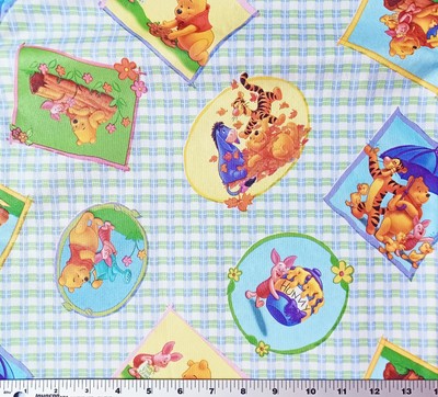 Winnie the Pooh Eeyore Piglet Tigger Springs Foam-Backed Vinyl Fabric ...