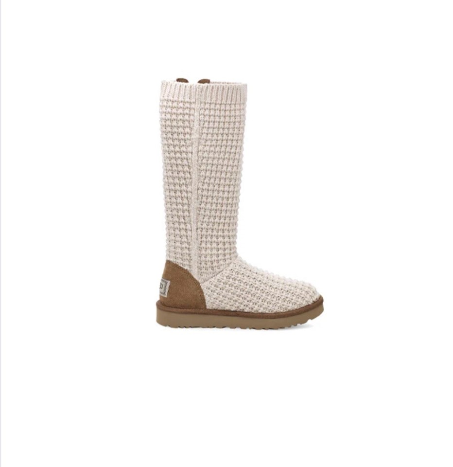 UGG CLASSIC SOLENE TALL CARDY KNIT OATMEAL CREAM BOOTS WOMEN SIZE US 11 ...
