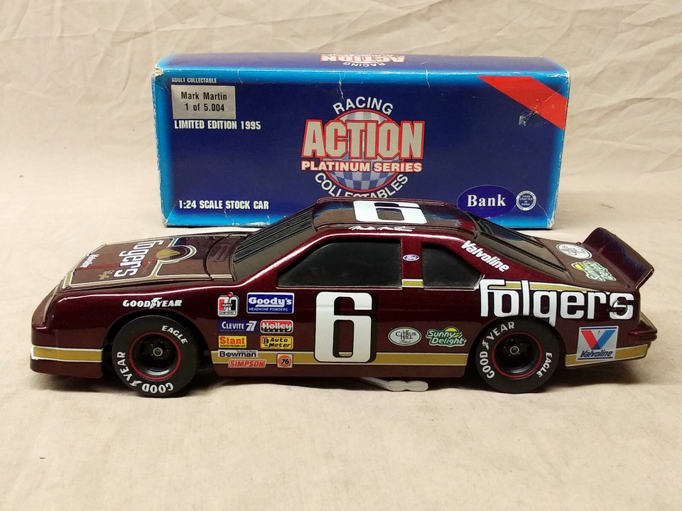 Rare! Vintage NASCAR Mark Martin #6 Folgers Valvoline 1990 Thunderbird ...
