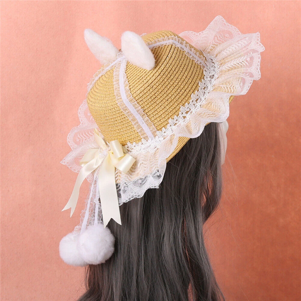 Cat Ear Straw Hat