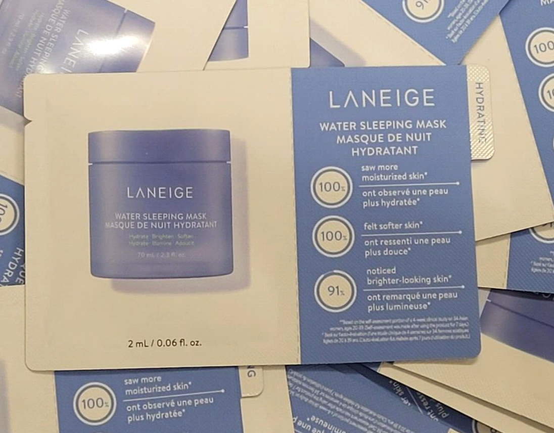 20 X LANEIGE WATER BANK SLEEPING MASK SAMPLE PACKETS 2ML*20 | eBay