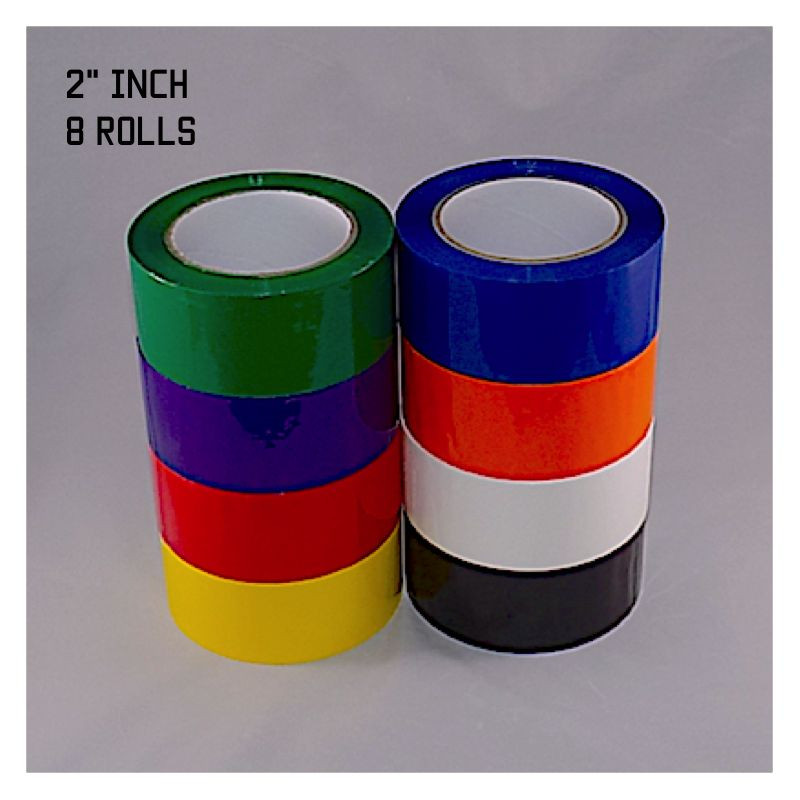 8 ROLLS 2" x 55 YDS RAINBOW COLOR CARTON SEALING PACKING TAPE - FREE ...