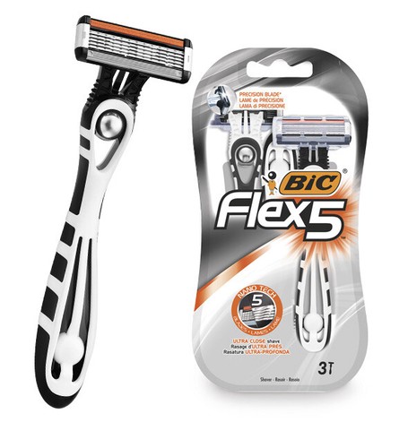 BIC Flex 5 Nano Tech Razor Flexible Blades Moisturizing Aloe Smooth ...