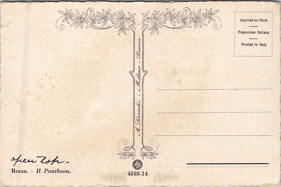 Italy Rome The Pantheon Continental Vintage Postcard Spc12 | eBay