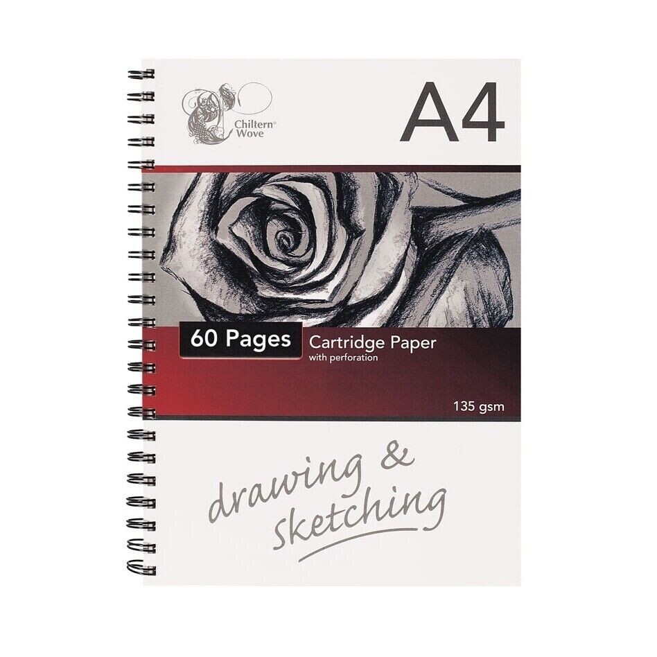 Drawing Sketching Cartridge Paper Artists Book Spiral Sketch Pad A4 60 ...
