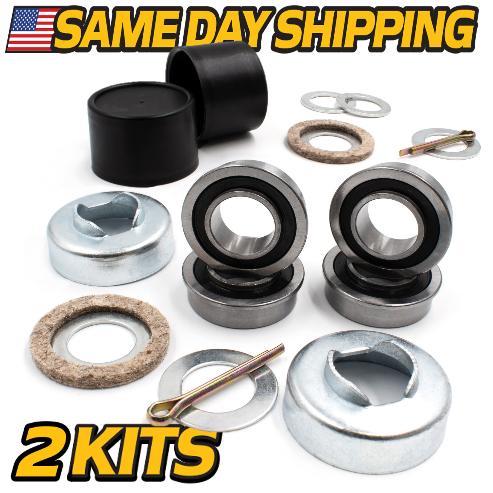 (2 Kits) Front Wheel Bearing Rebuild for Snapper Rear Engine Rider ...