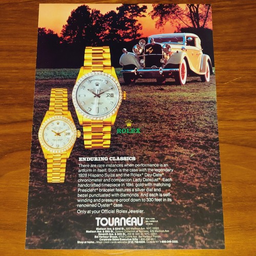 ROLEX DAY-DATE DATEJUST PRINT AD MAGAZINE ADVERTISEMENT TOURNEAU ...