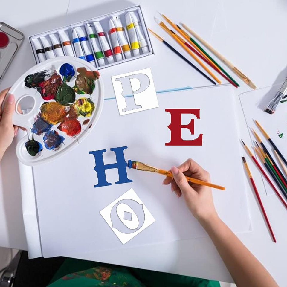 8 Inch Letter Stencils for Painting on Wood, 36Pcs Large Stencil ...