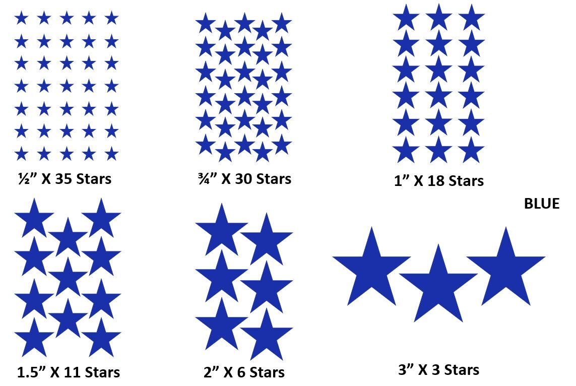 Star Stickers! Choose Your Size and Color Sheet! Free Shipping! Crafted ...