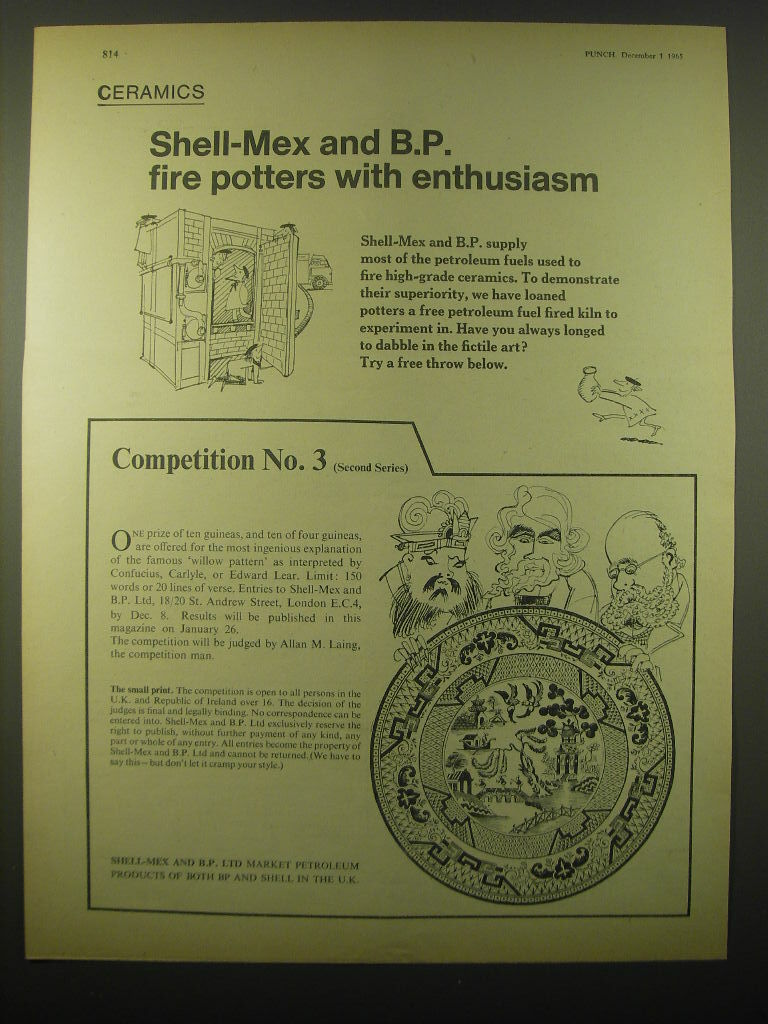 1965 Shell-Mex BP Oil Ad - Ceramics Shell-Mex and B.P. fire potters | eBay