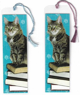 BOOKMARK Grey Tabby Cat Gifts x Cat Lovers Women Kids Girls Her Men Him ...