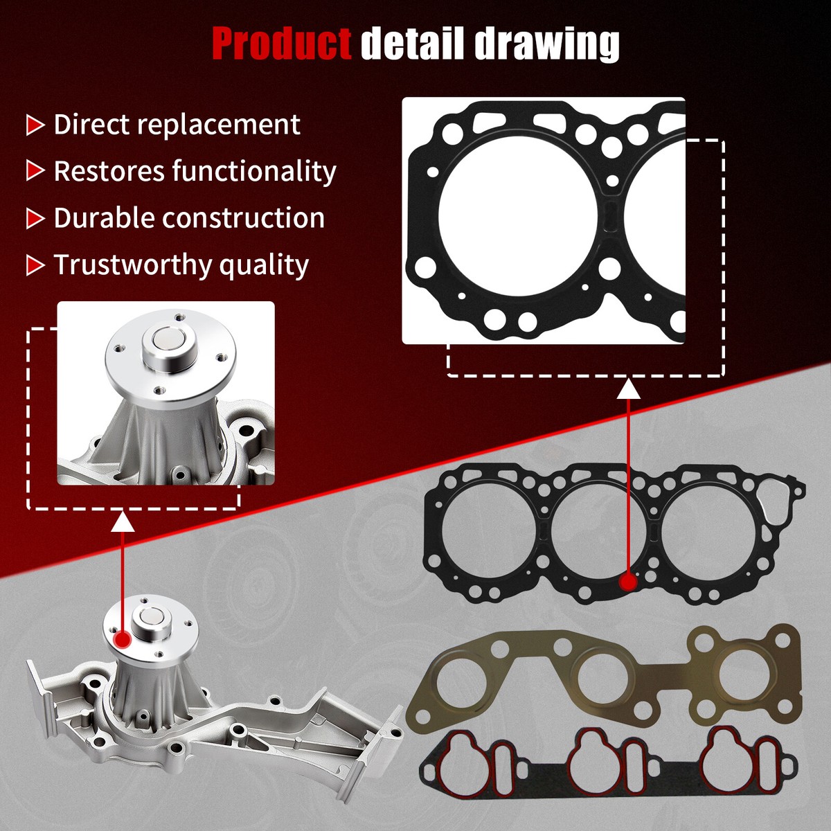 Water Pump Replacement Kit Timing Belt & Water Pump Kit For Nissan ...