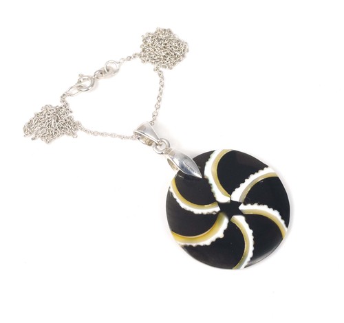 925 Solid Sterling Silver Indonesian Shell Chain Pendant-19.7 inch d504 ...