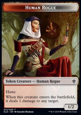 MRM ENGLISH Token Human Rogue 1/2 Haste MTG Magic ELD | eBay