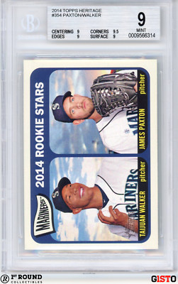 POP 1: James Paxton/Taijuan Walker RC BGS 9: 2014 Topps Heritage Rookie ...