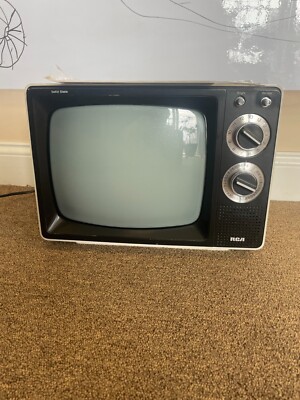 Vintage RCA AFC 120Y DIAL TV Solid State Television White B&W Retro ...
