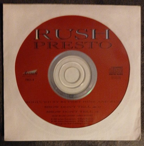 RUSH - Show Don't Tell - PRO-4 Anthem Canada - 1989 2 Track Promo CD ...