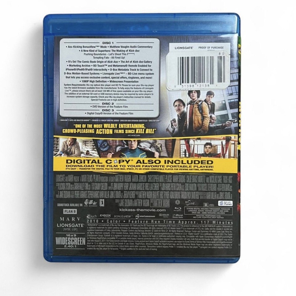 Kick-Ass Blu-ray, DVD, & Digital Copy Starring Aaron Johnson Nicolas ...